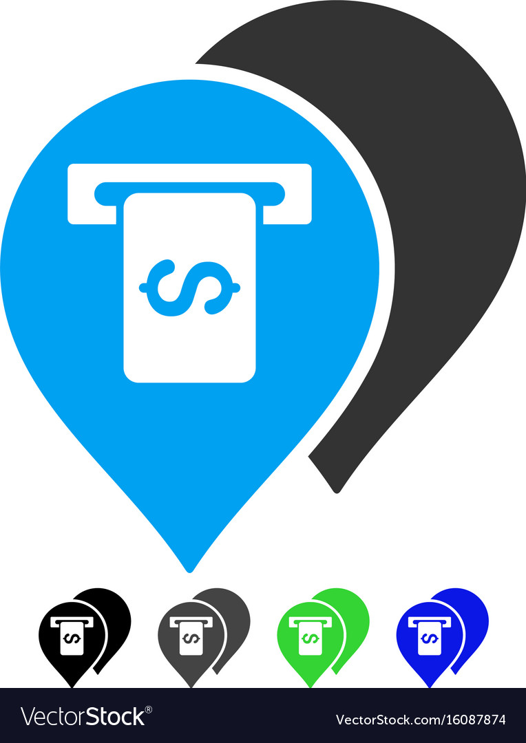 Banking machine pointers flat icon Royalty Free Vector Image