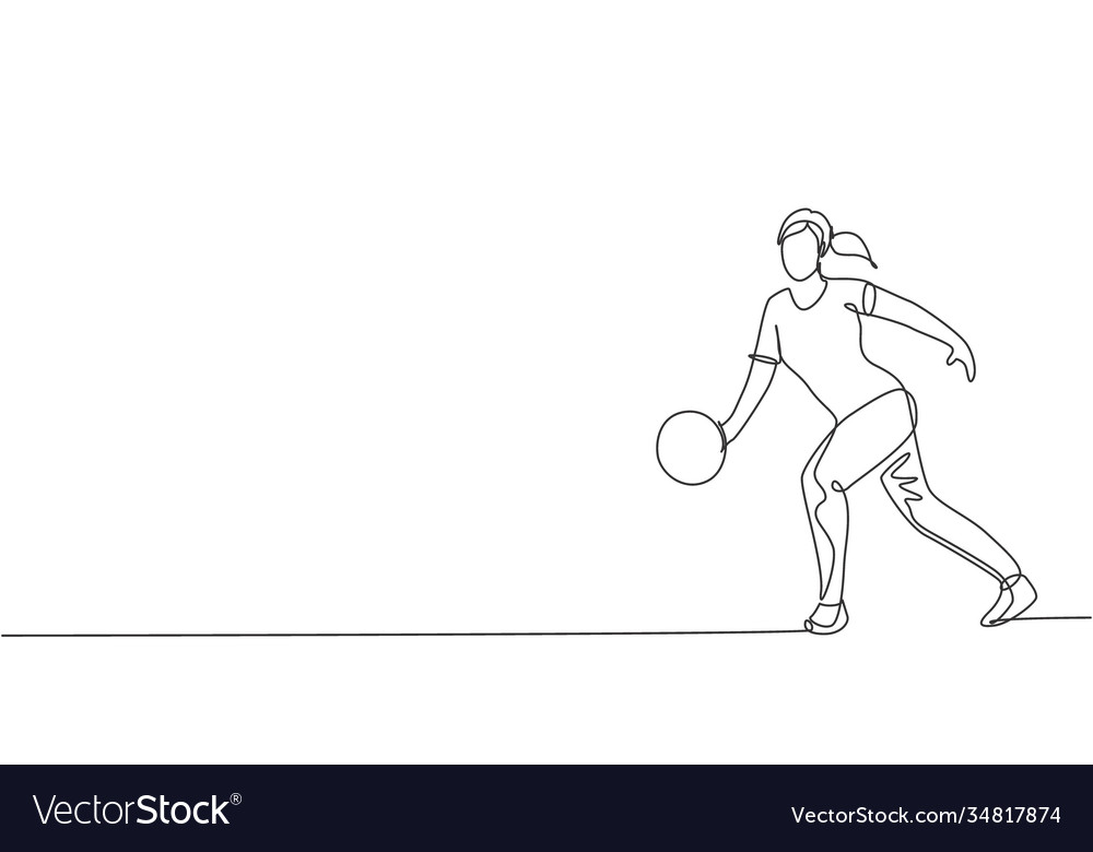 One continuous line drawing young happy Royalty Free Vector One continuous line drawing young happy Royalty Free Vector
