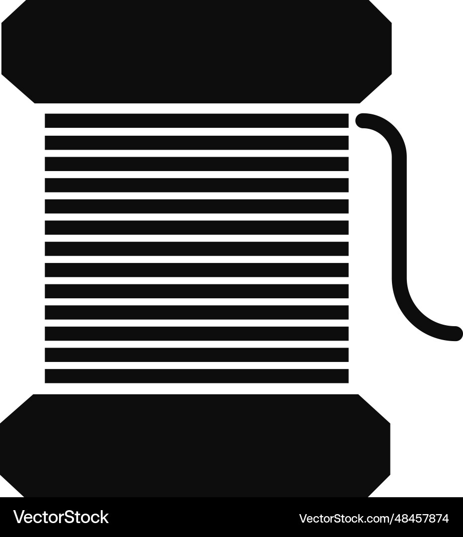 Thread spool black icon sewing string bobbin Vector Image
