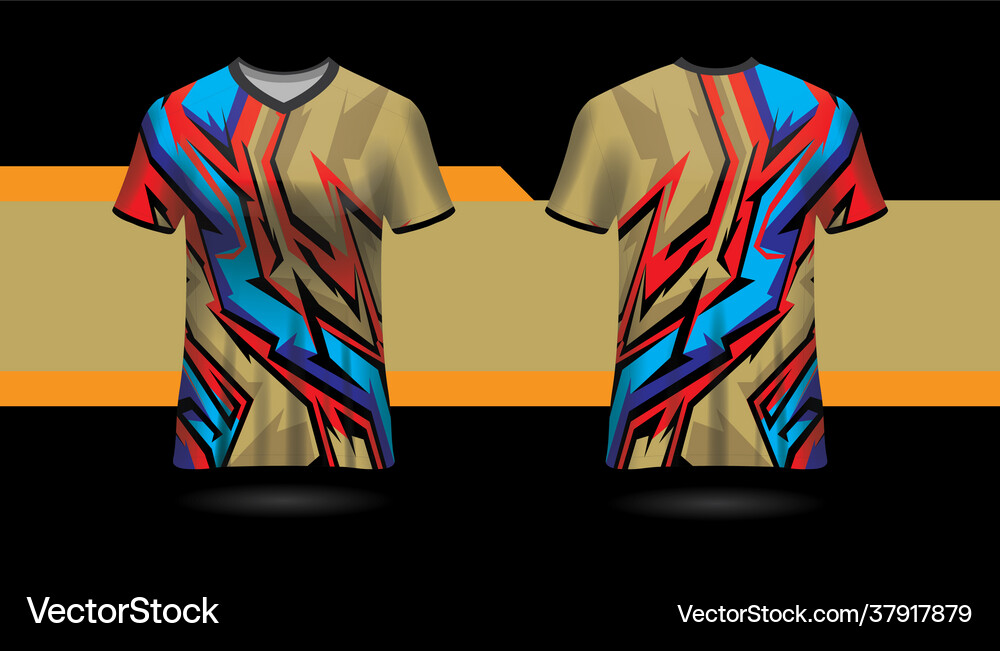 Club shirt design uniform front and back Vector Image