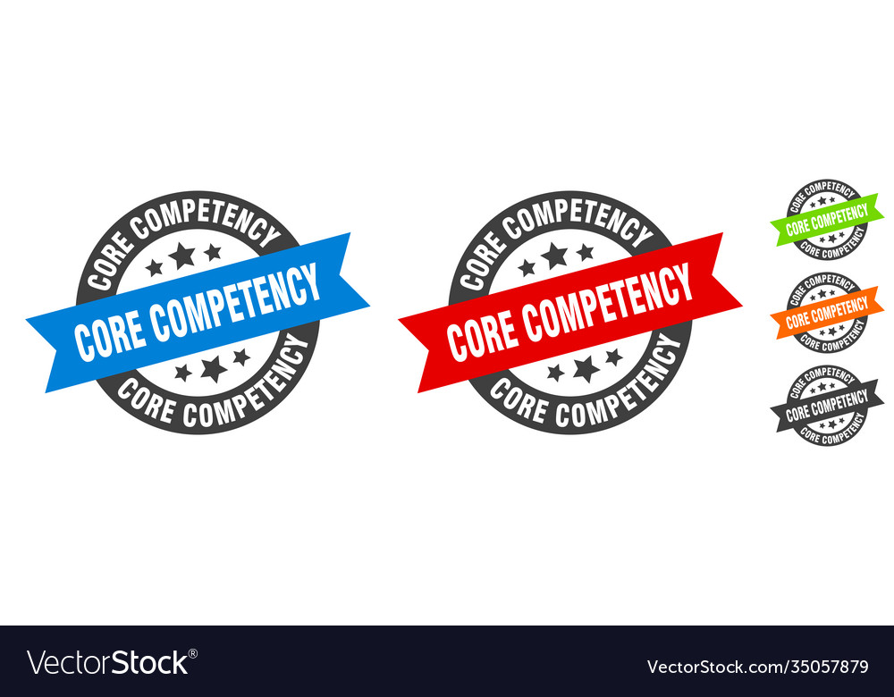 Core competency stamp round Royalty Free Vector Image
