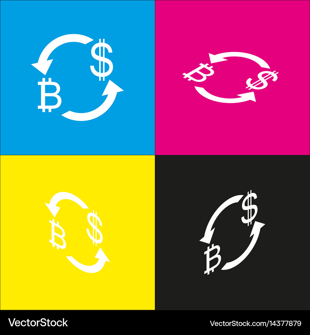 Currency exchange sign bitcoin and us dollar Vector Image