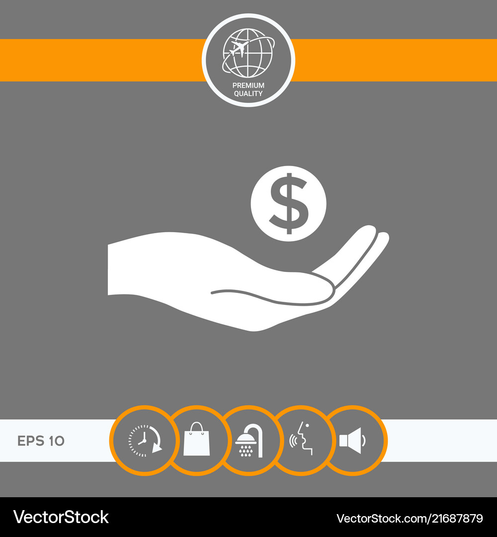 Hand holding money - dollar symbol Royalty Free Vector Image