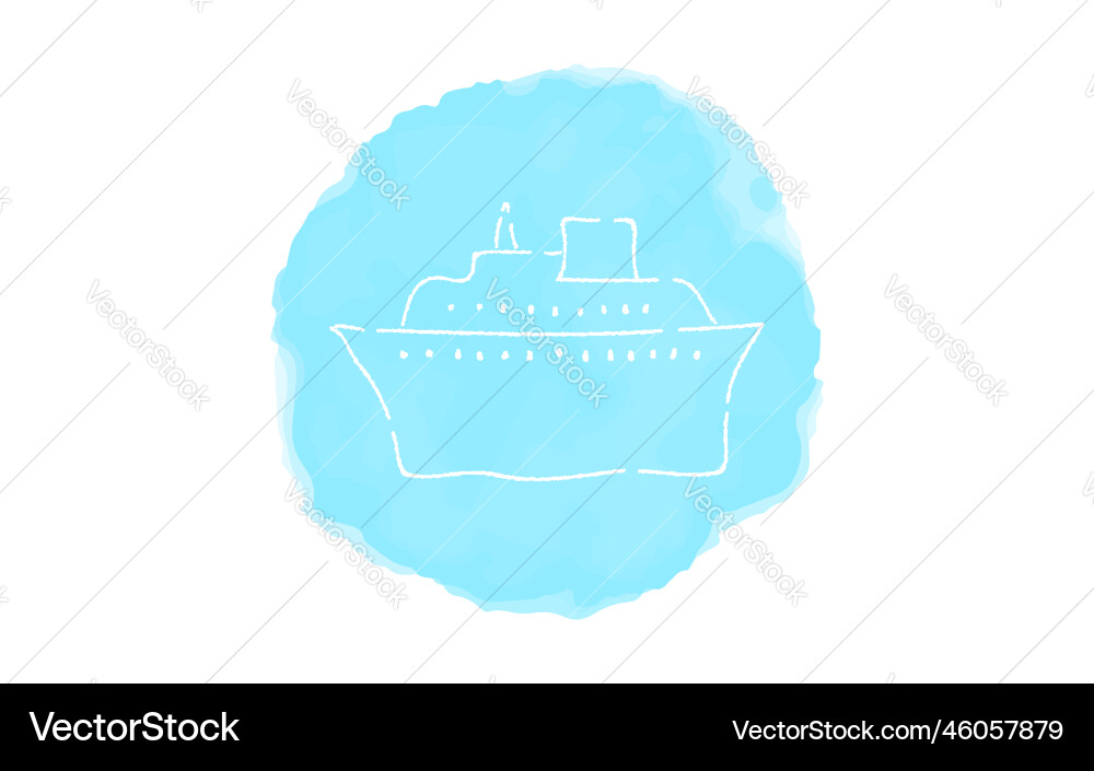 Handwritten simple icon cruiser Royalty Free Vector Image