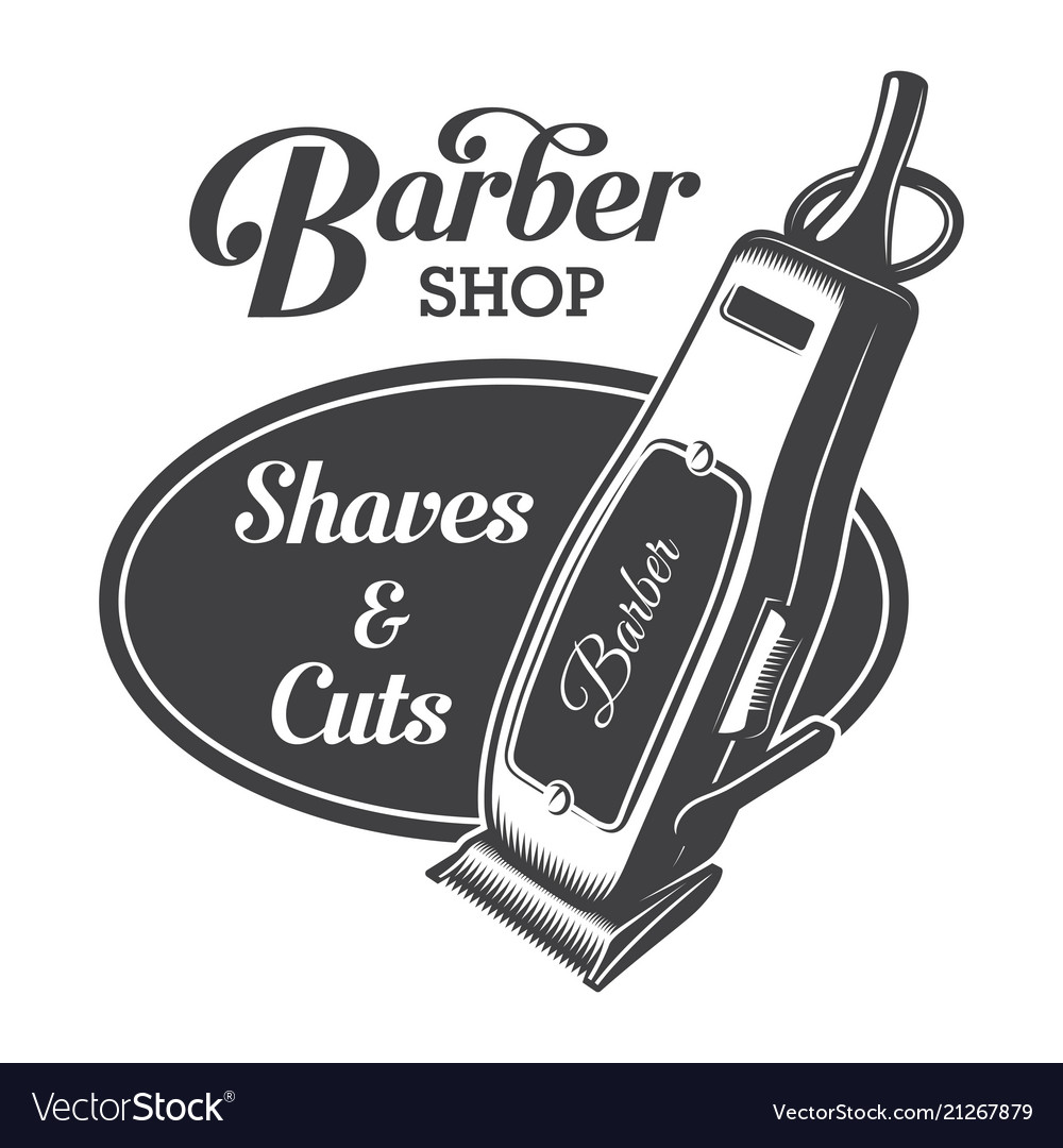 Monochrome barber shop logo concept Royalty Free Vector Monochrome barber shop logo concept Royalty Free Vector