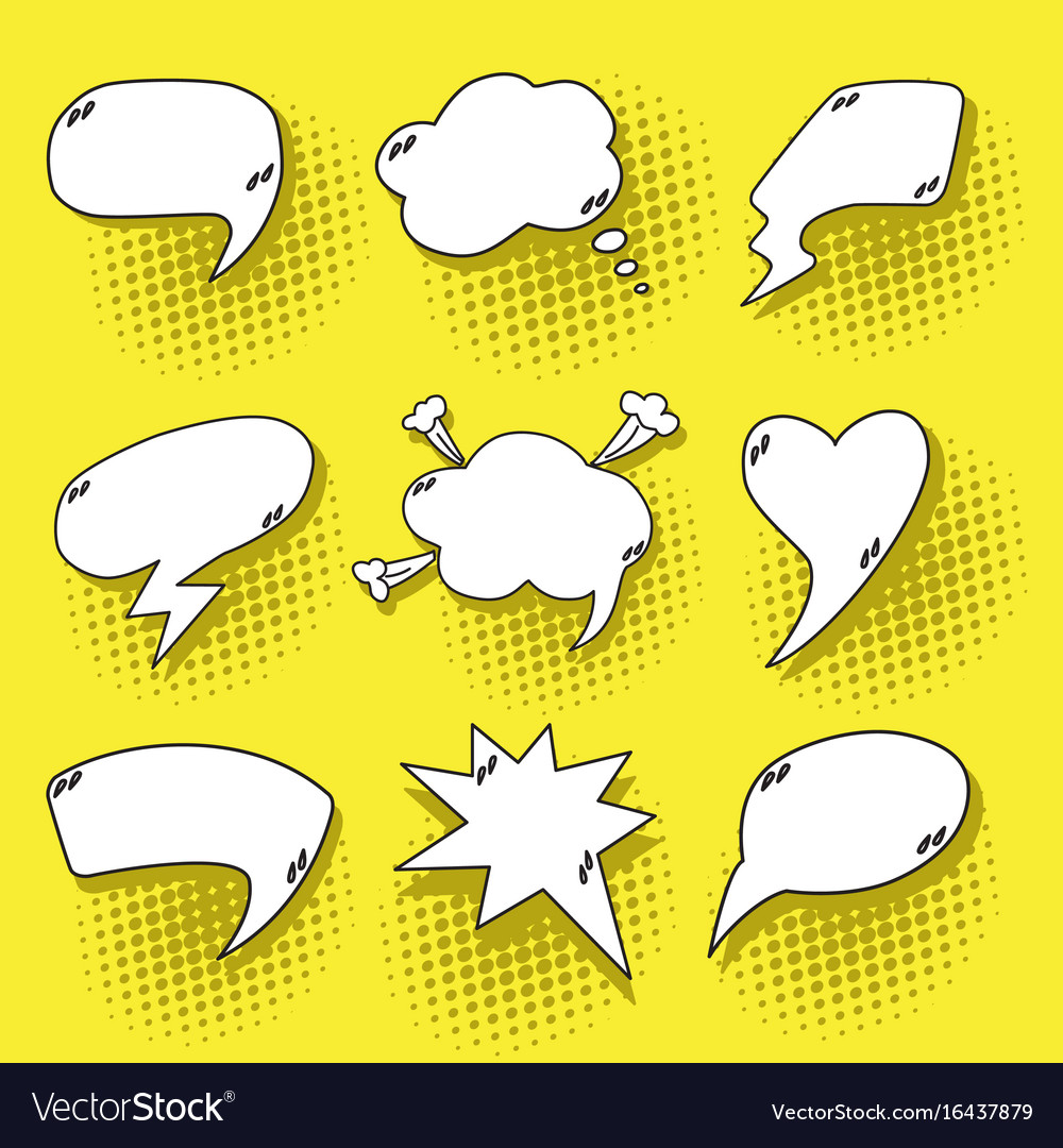 Pop art speech bubbles set Royalty Free Vector Image