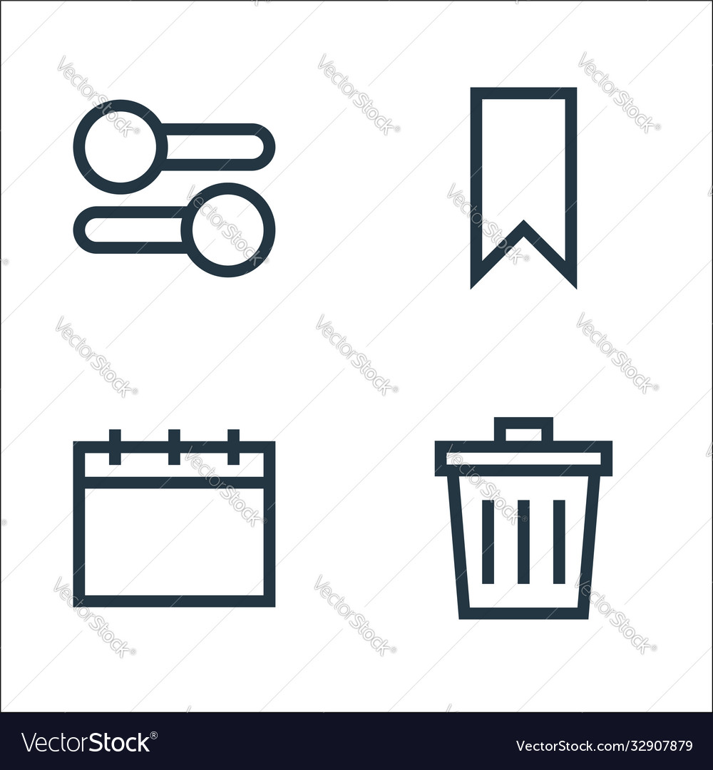 Web essentials line icons linear set quality line Vector Image