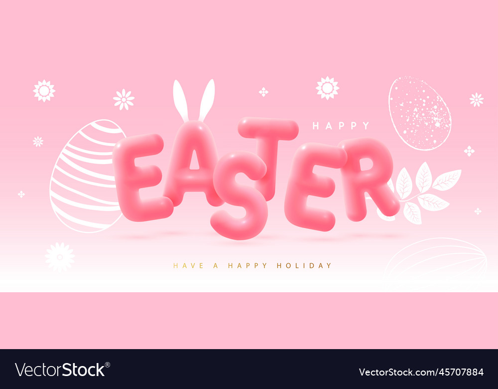 Happy easter typography background Royalty Free Vector Image