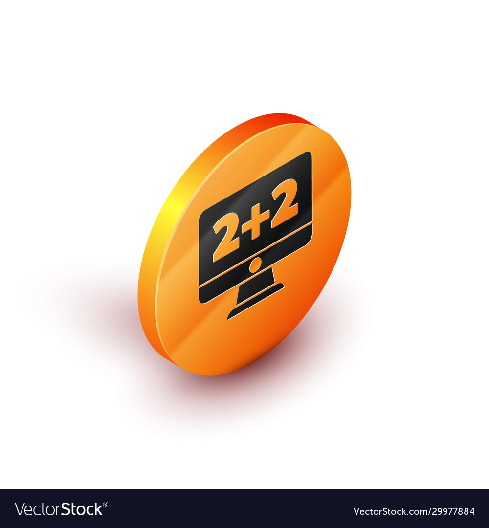 Isometric math system equation solution Royalty Free Vector