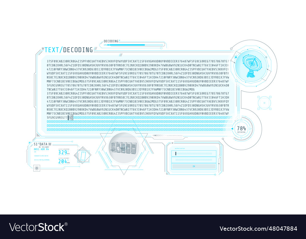 Radio telescope data processing interface Vector Image
