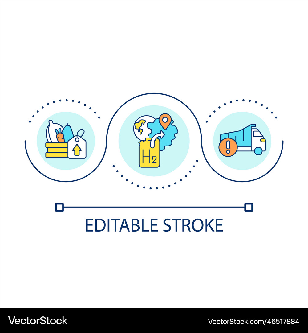 Rising prices for important goods loop concept Vector Image