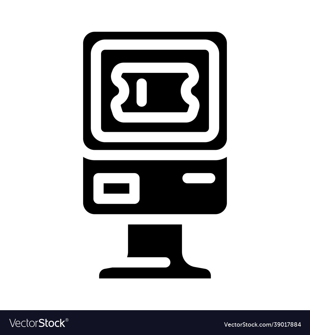 Ticket vending machine glyph icon Royalty Free Vector Image