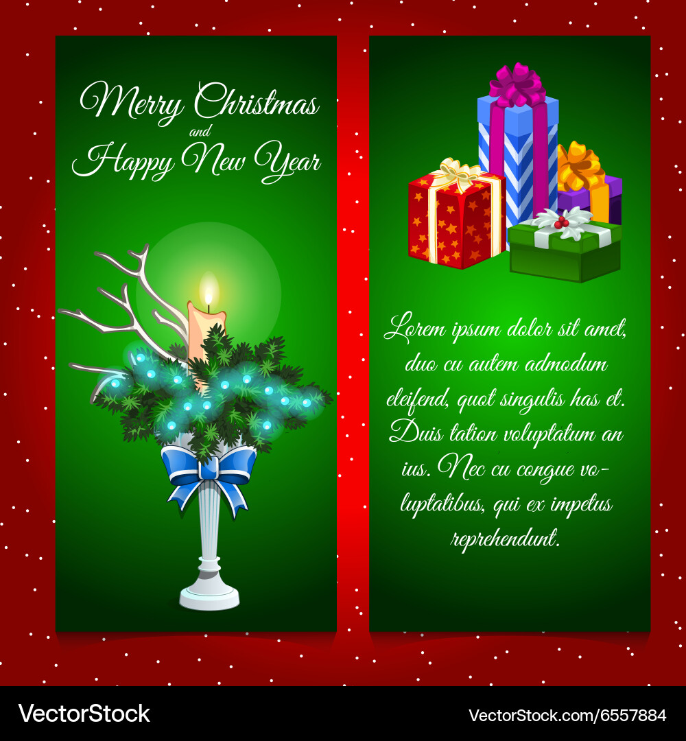 Two vertical cards with christmas decoration Vector Image