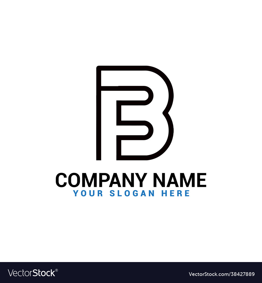 Bf letter logofb logo design template Royalty Free Vector