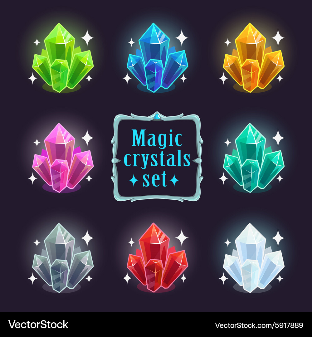 Colorful Crystal Set Royalty Free Vector Image