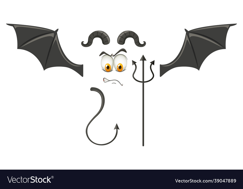 Evil face with devil element Royalty Free Vector Image
