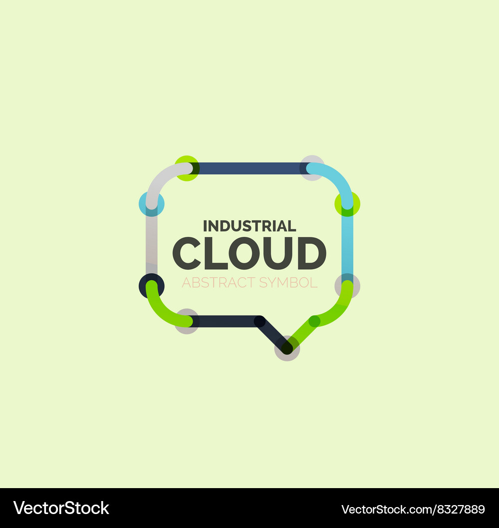 Flat linear design speech cloud logo talk bubble Vector Image