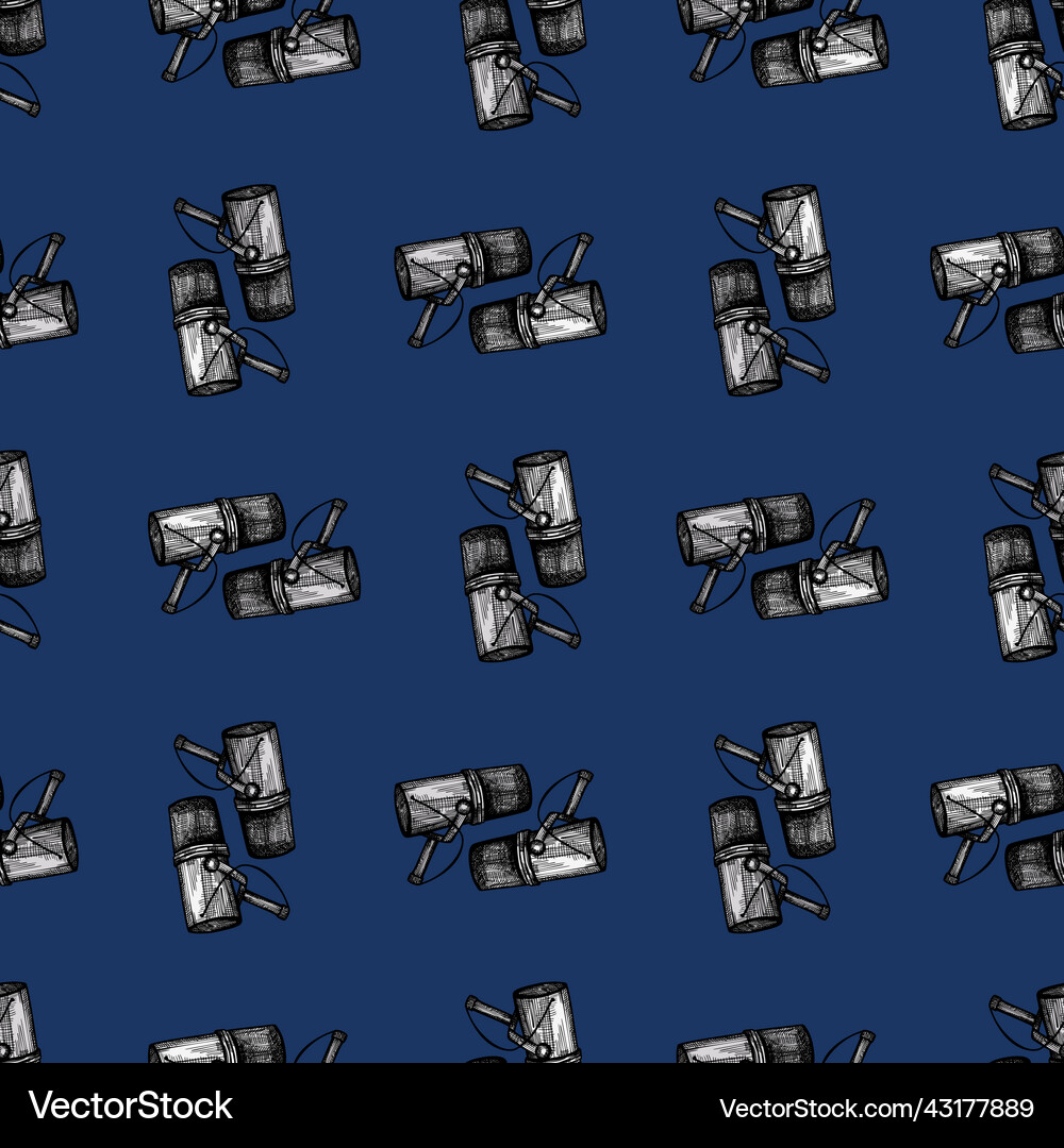 Microphone engraved seamless pattern music Vector Image