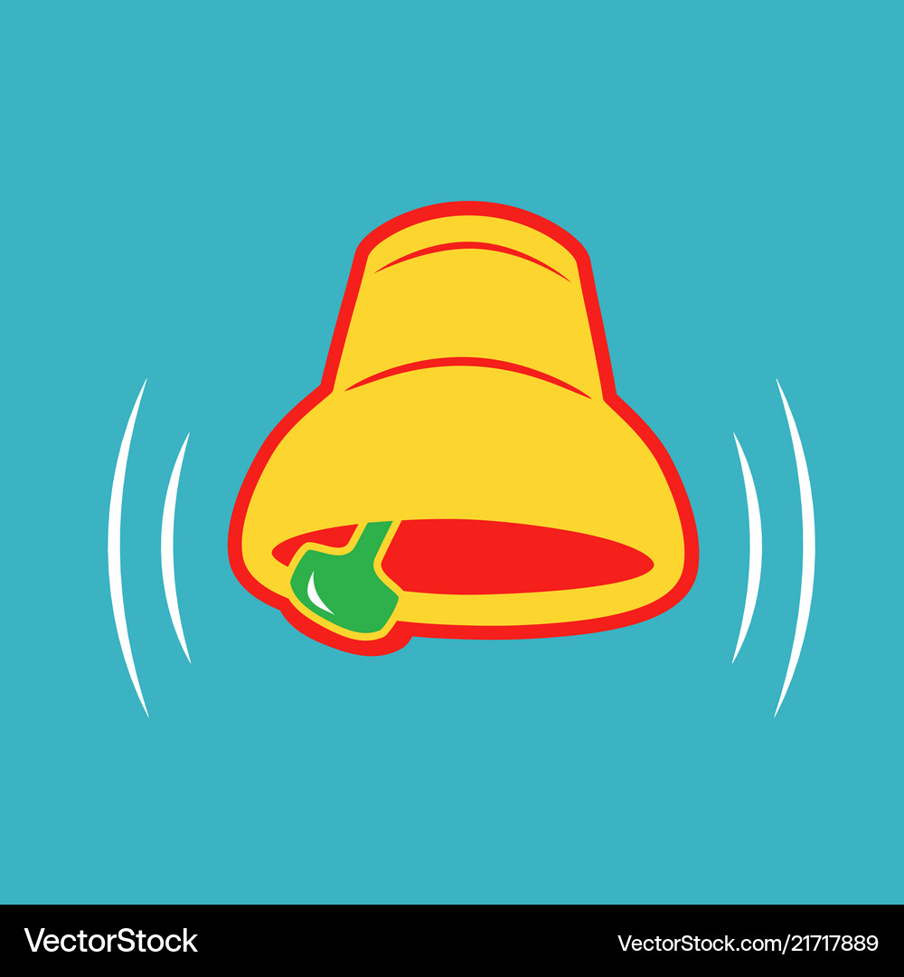 Ringing bell icon in bright colors isolated Vector Image