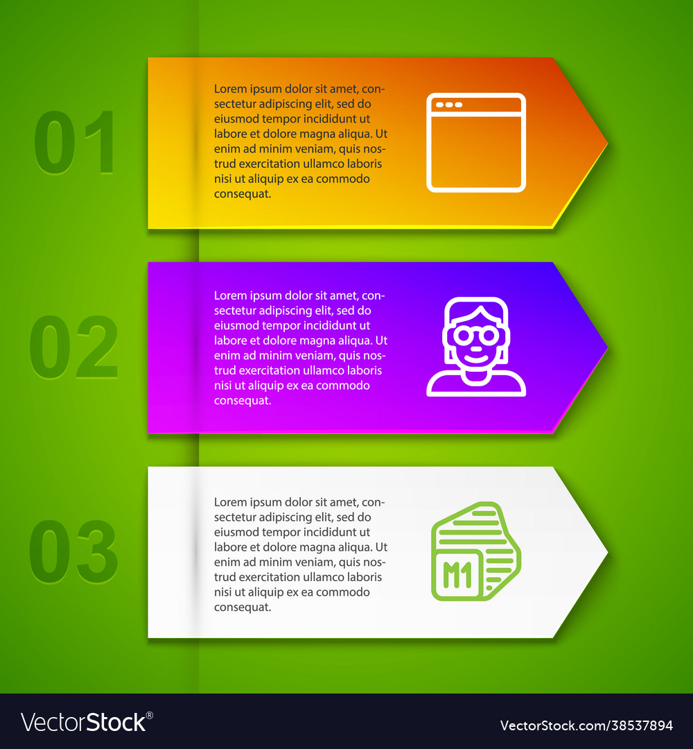 Set Line Browser Window Hacker Or Coder Royalty Free Vector