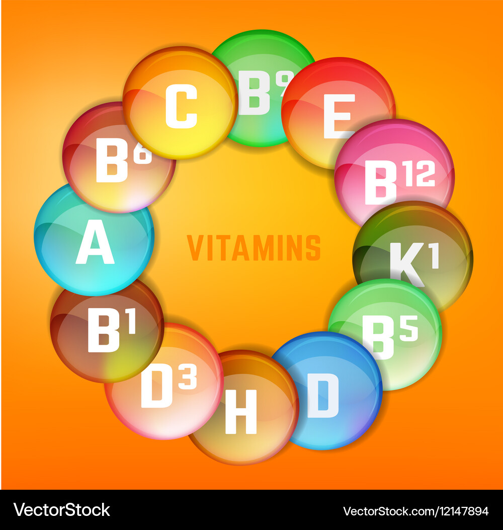 Vitamins Set Image Royalty Free Vector Image - VectorStock
