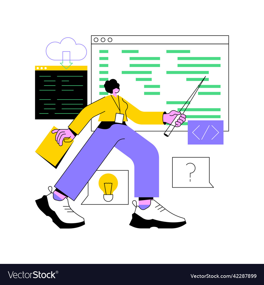 Coding workshop abstract concept Royalty Free Vector Image