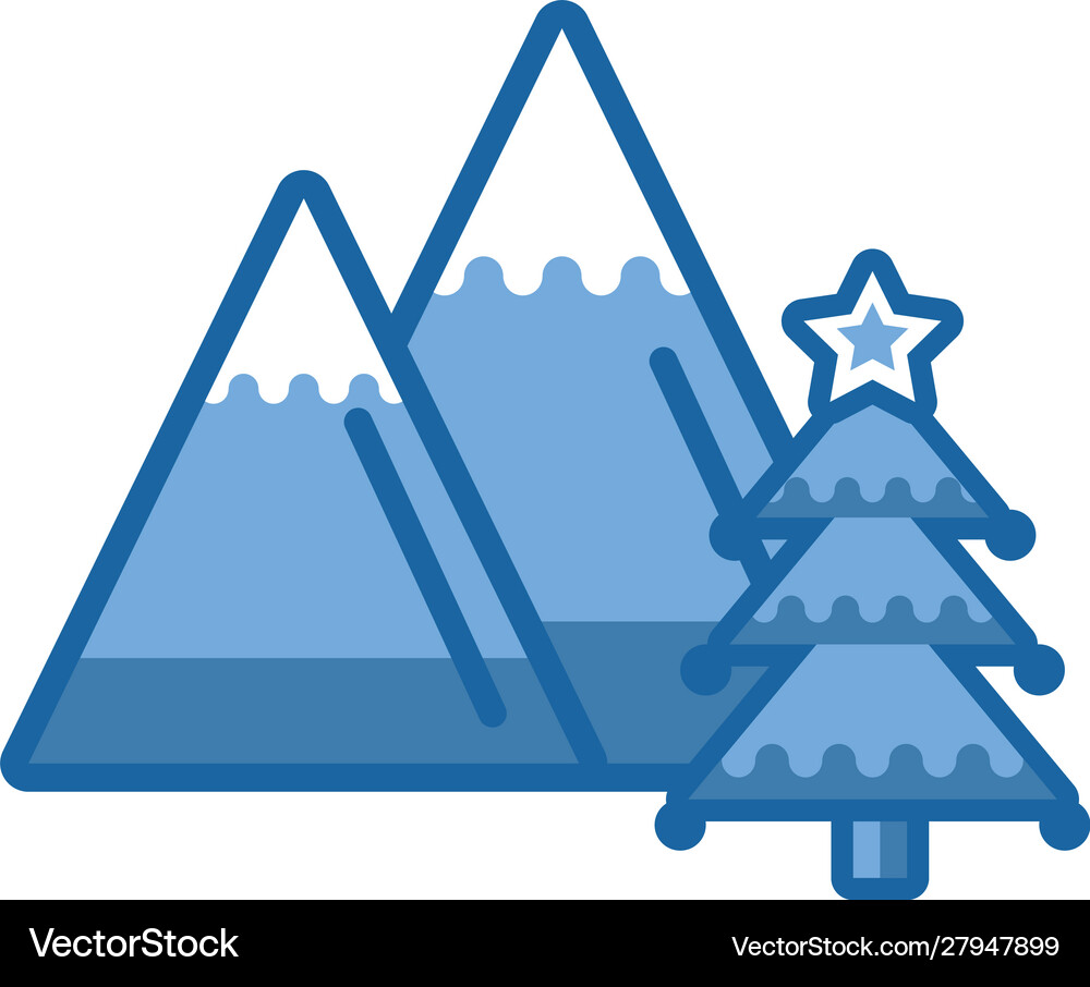 Merry christmas pine tree icon Royalty Free Vector Image