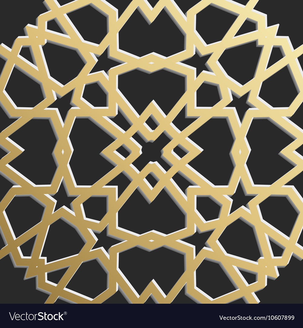 Seamless islamic pattern 3d traditional arabic Vector Image