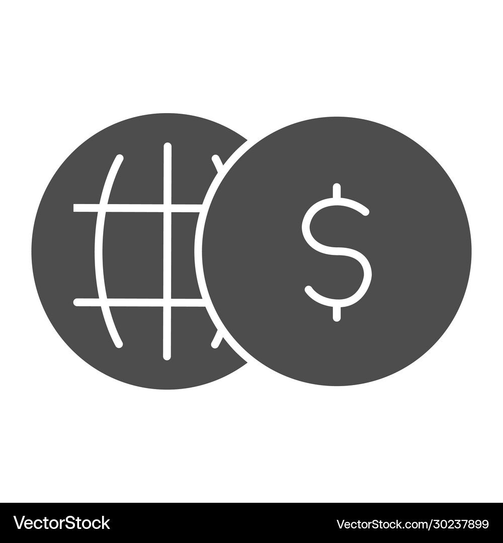 World globe and dollar solid icon planet earth Vector Image