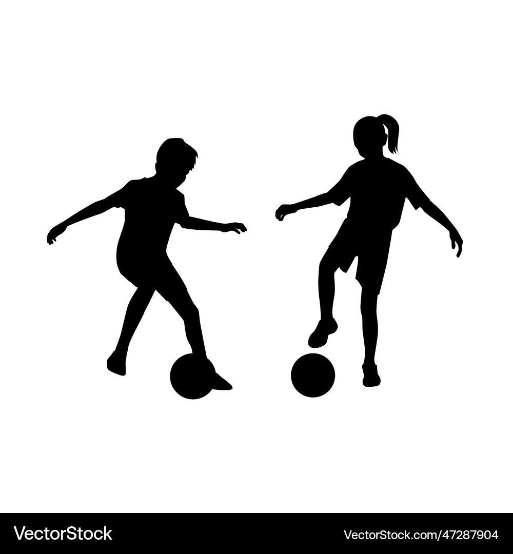 Children playing soccer Royalty Free Vector Image
