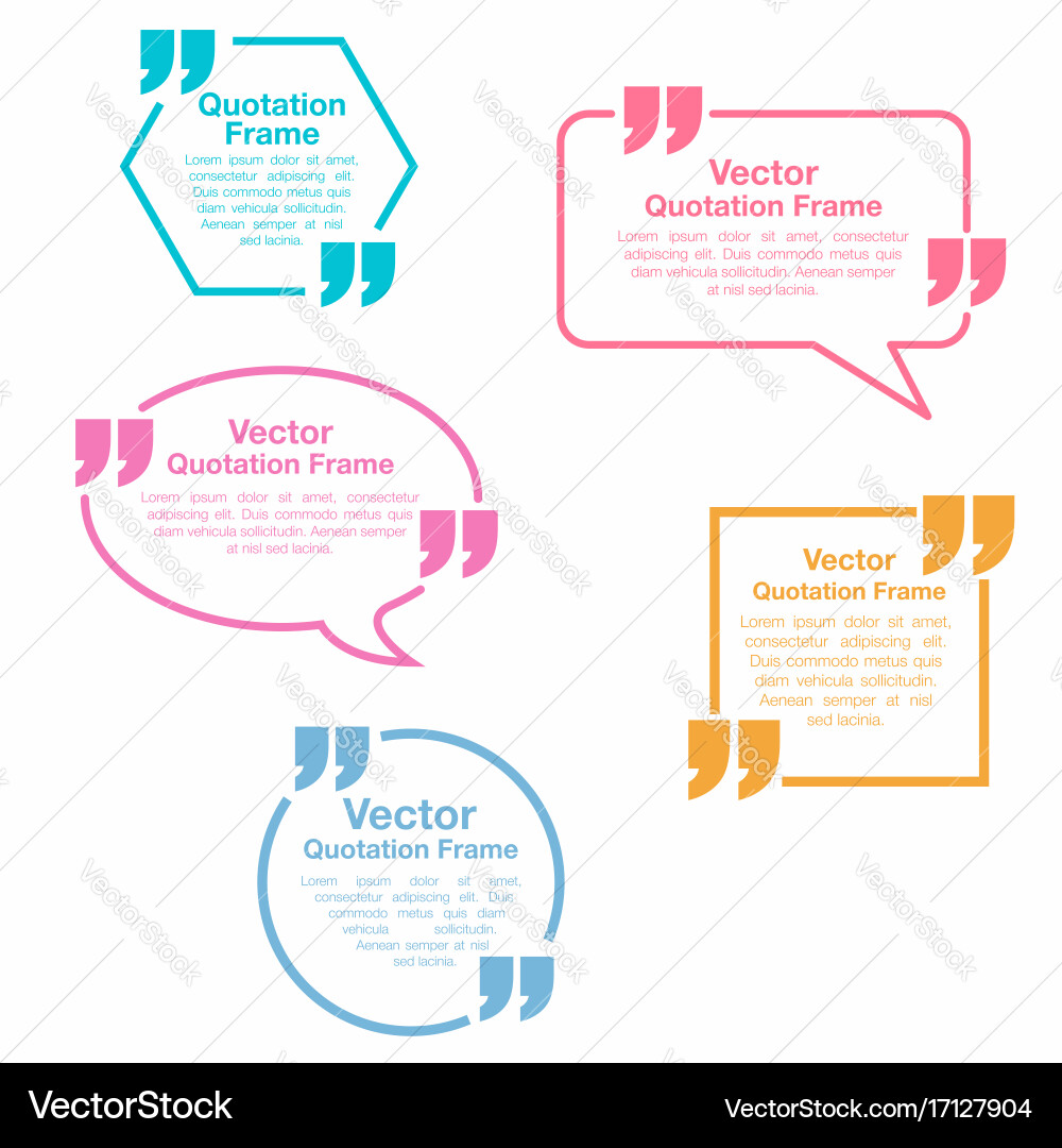 Quotation speech bubbles set Royalty Free Vector Image