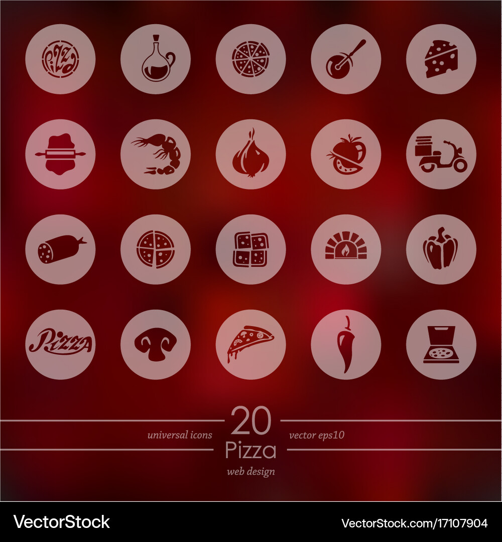 Set of pizza icons Royalty Free Vector Image - VectorStock