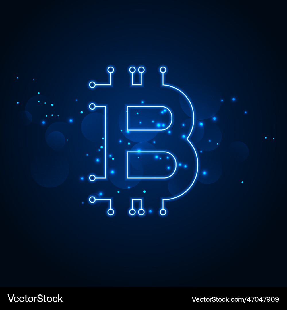 Bitcoin technology network digital background Vector Image