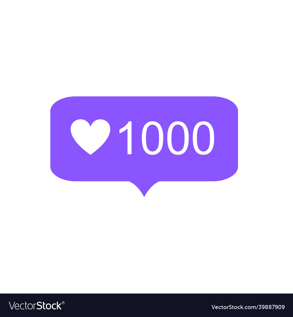 Counter notification icon heart shape Royalty Free Vector