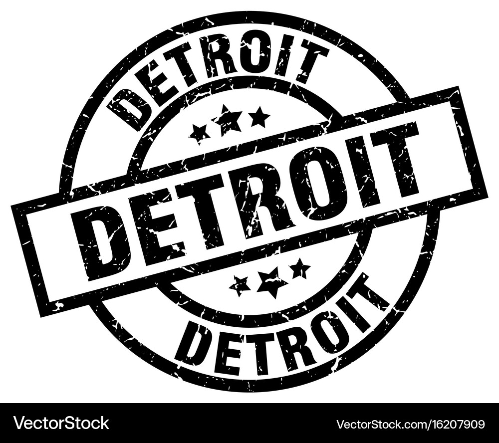 Detroit black round grunge stamp Royalty Free Vector Image