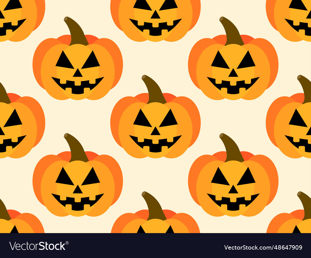 Halloween pumpkins seamless pattern Royalty Free Vector