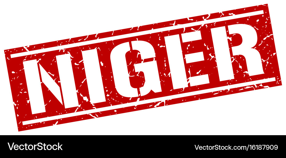Niger red square stamp Royalty Free Vector Image