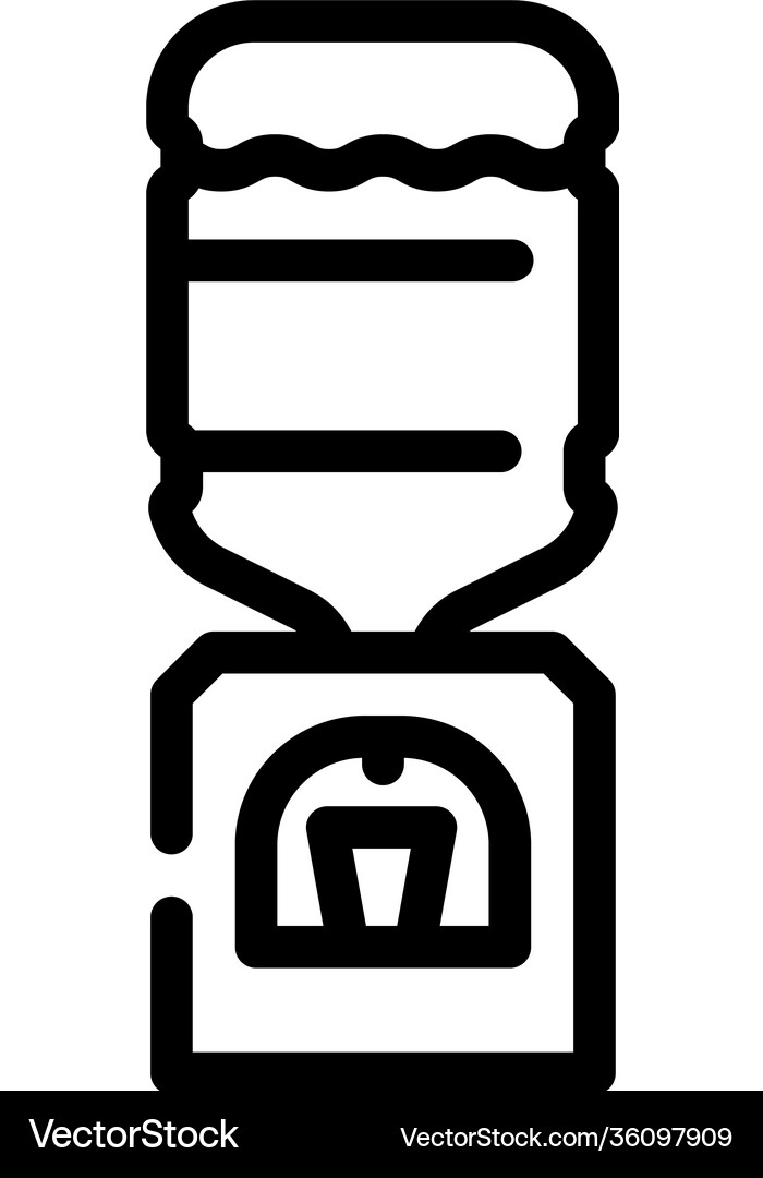 Water cooler line icon flat Royalty Free Vector Image