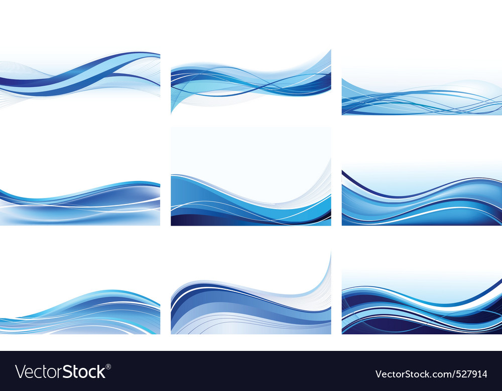 Abstract wave set Royalty Free Vector Image - VectorStock