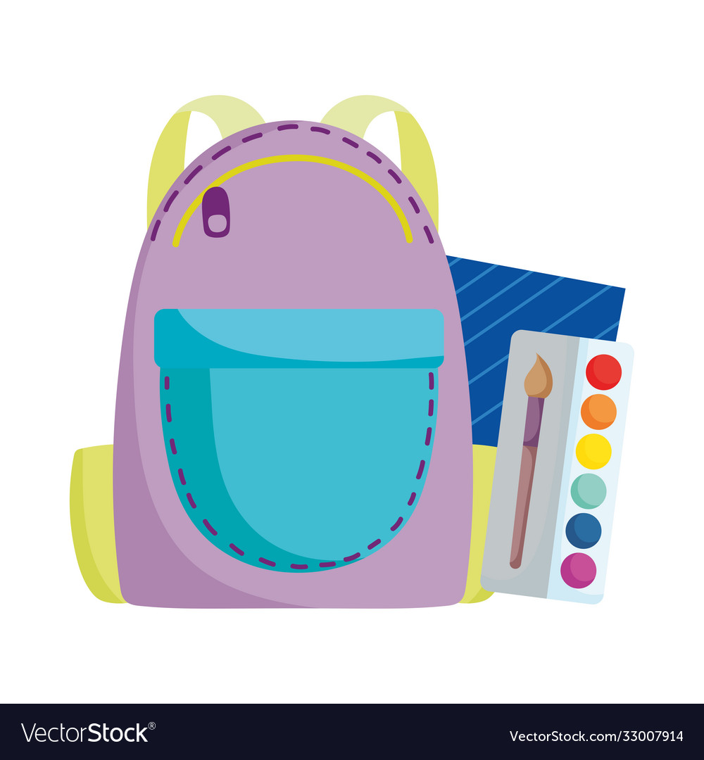 Back to school backpack color palette Royalty Free Vector
