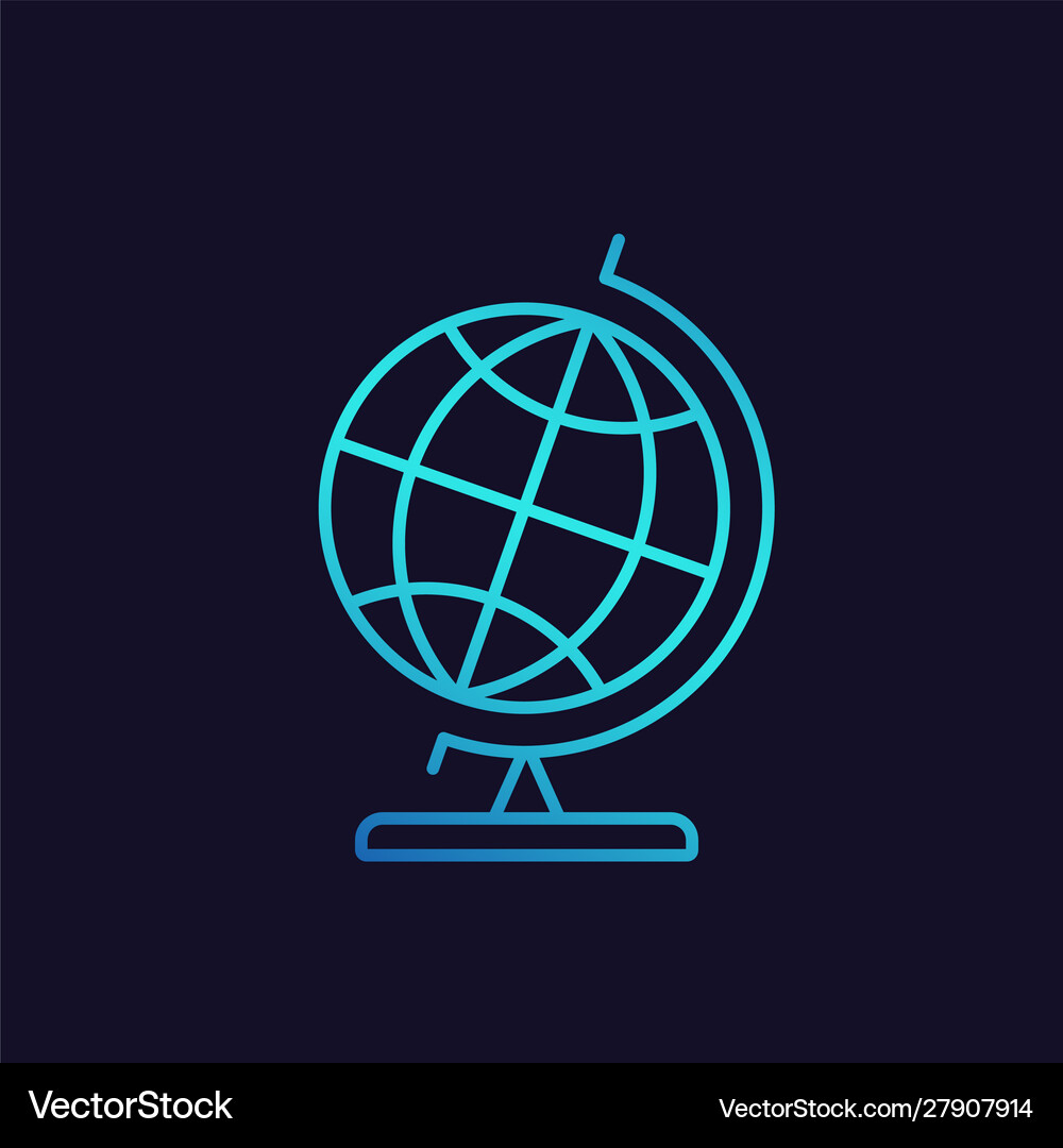 Globe icon in linear style with gradient Vector Image