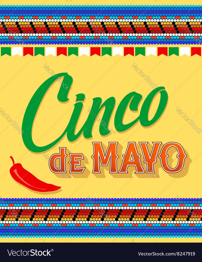 Cinco de mayo hand drawn lettering design Vector Image