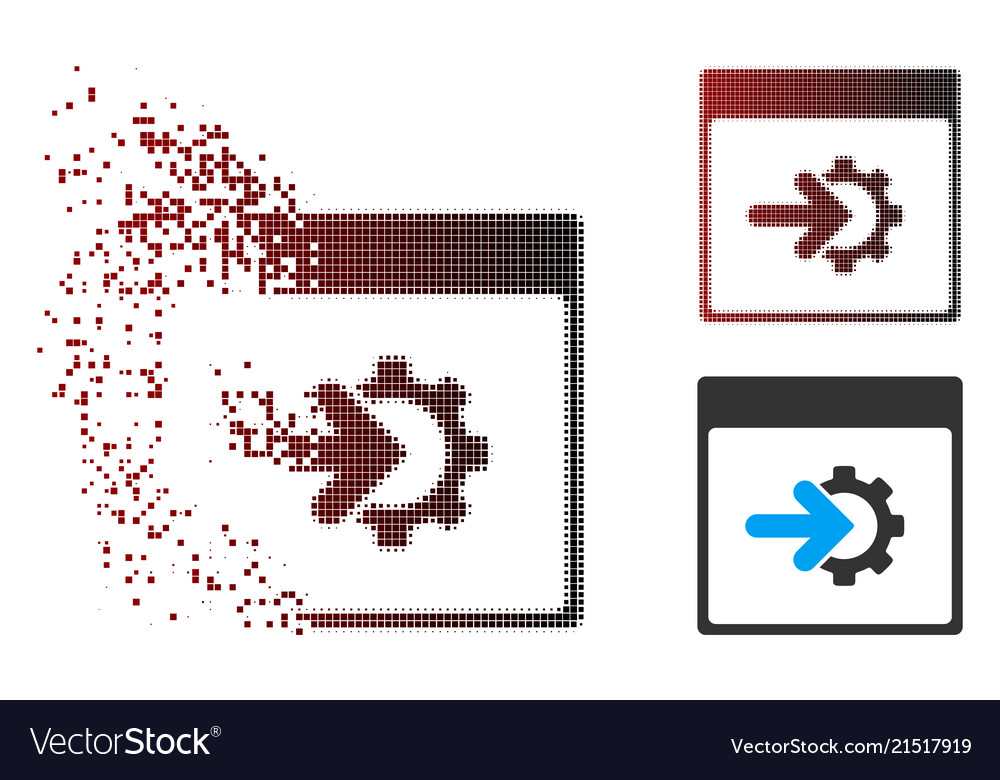Dispersed pixel halftone cog integration calendar Vector Image Dispersed pixel halftone cog integration calendar Vector Image