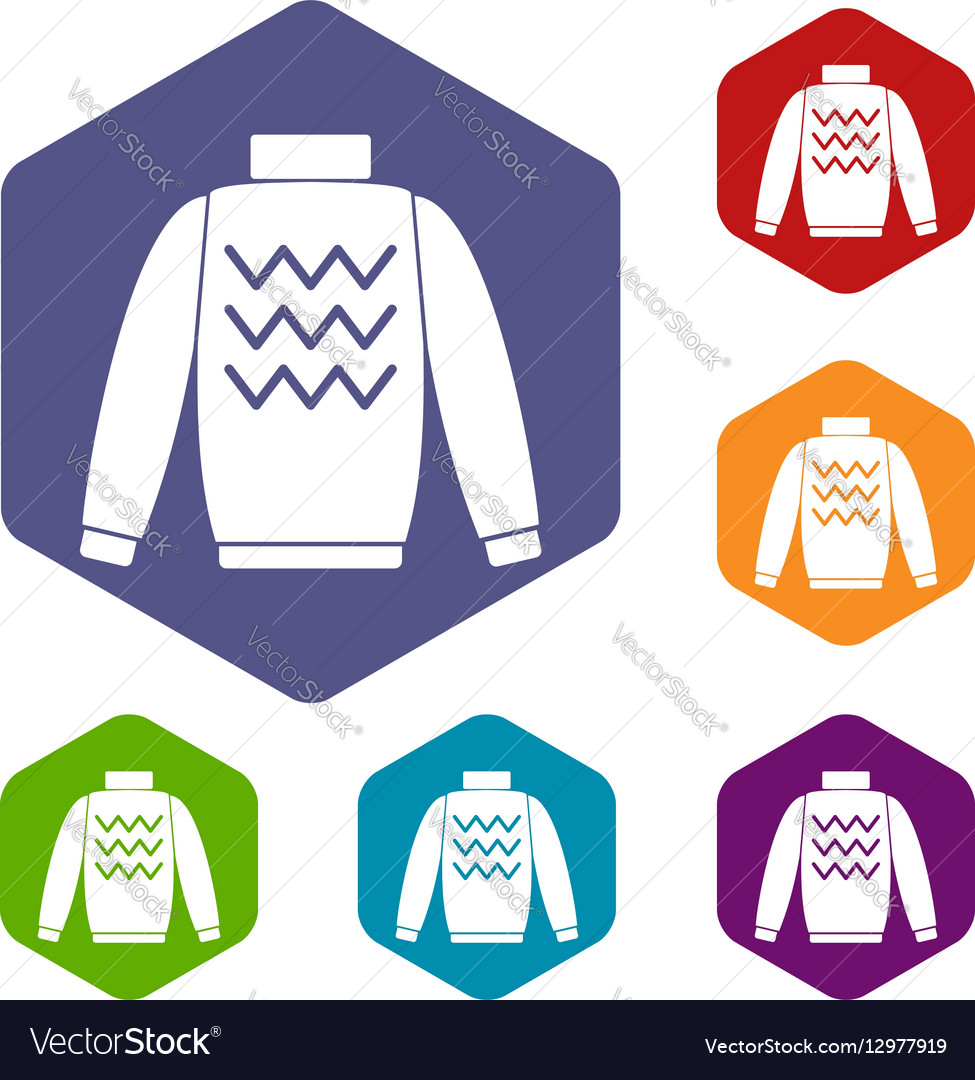 Pullover icons set Royalty Free Vector Image - VectorStock