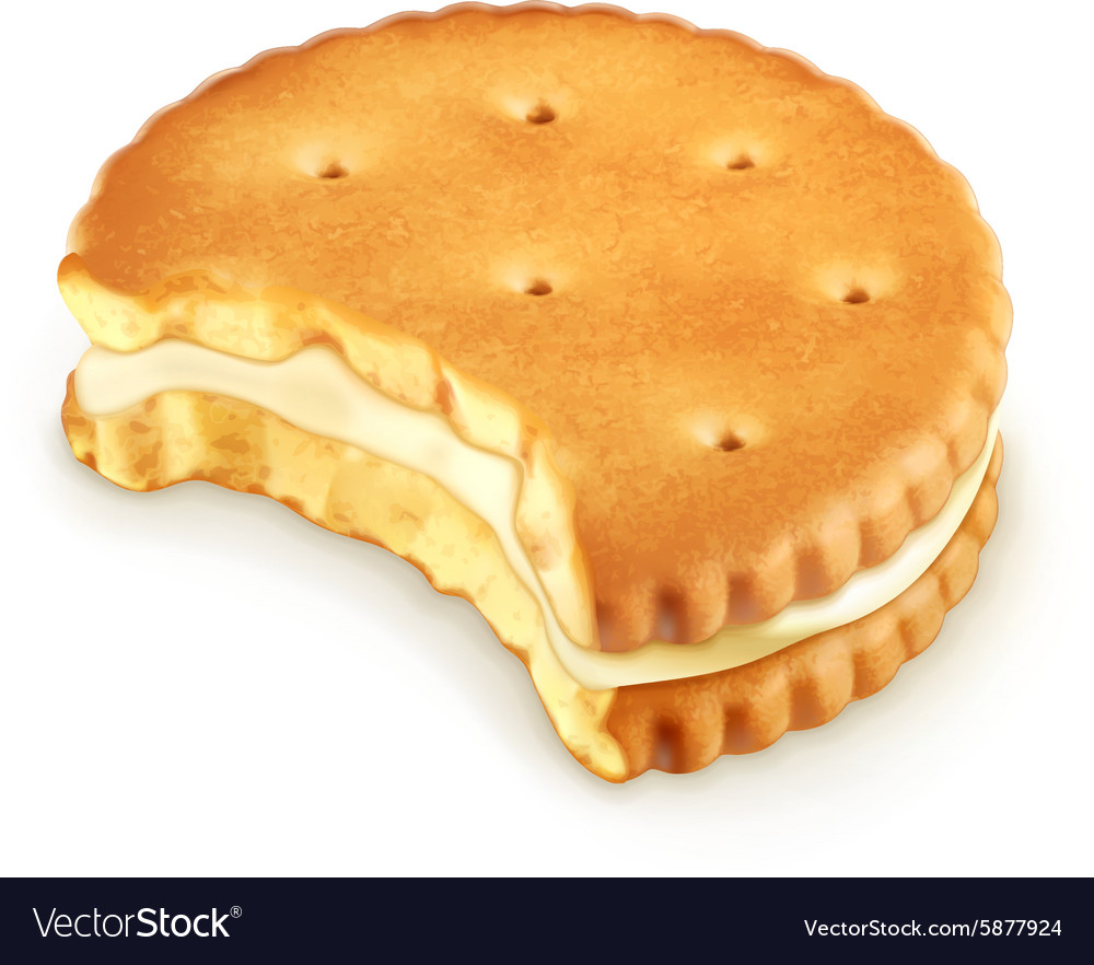 Bitten Cookie Royalty Free Vector Image Vectorstock