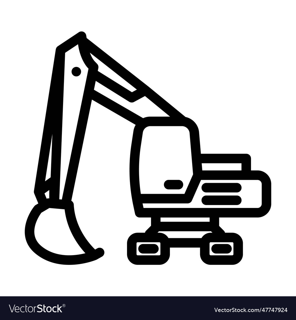 Concrete Pumper Civil Engineer Line Icon Vector Image