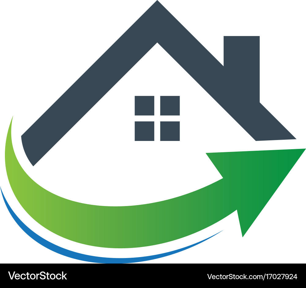 Home business arrow construction logo Royalty Free Vector