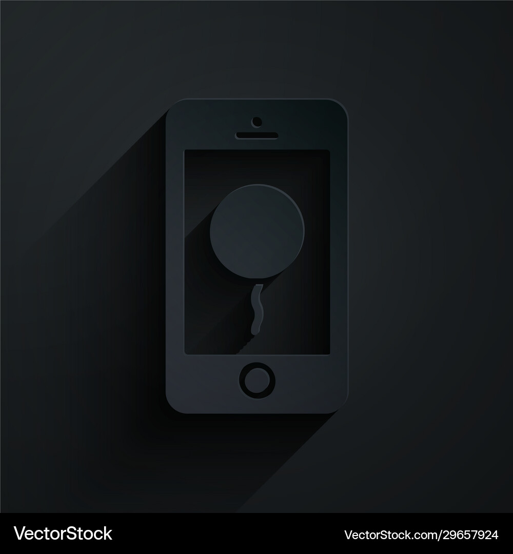 Paper cut mobile phone with birthday message icon Vector Image