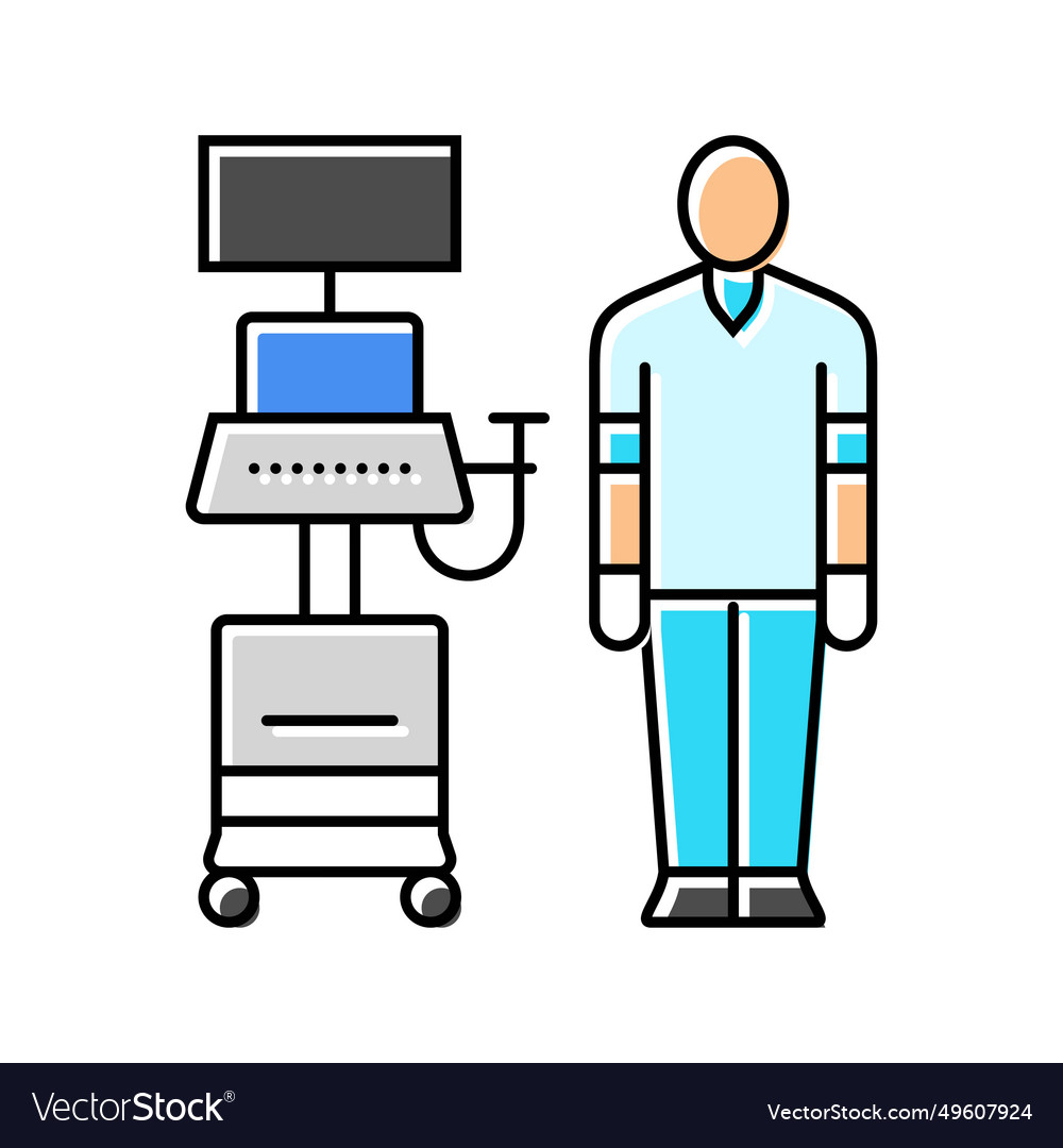 Ultrasound technician probe color icon Royalty Free Vector Ultrasound technician probe color icon Royalty Free Vector