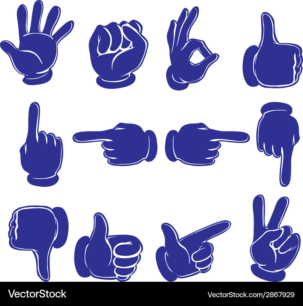 Blue Hand Gestures Royalty Free Vector Image - VectorStock